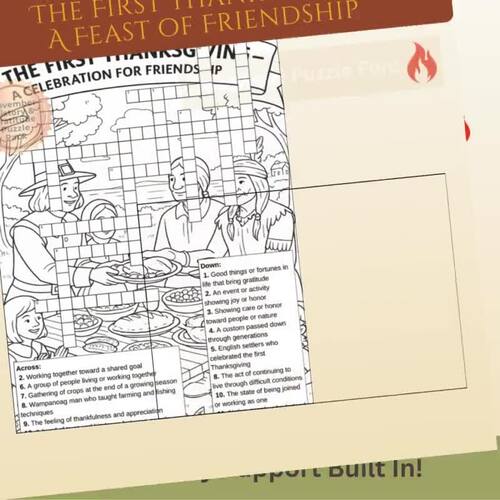 The First Thanksgiving – (November History & Gratitude Puzzle Pack)