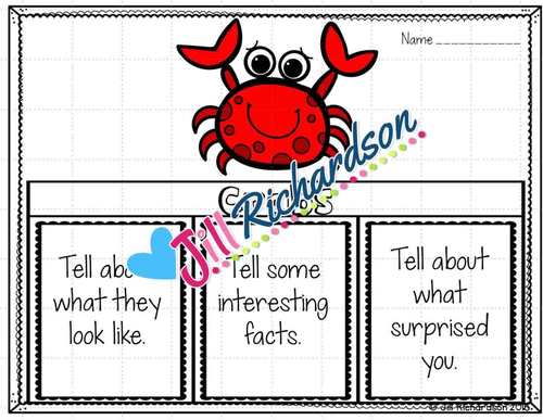 Ocean Animals - Crabs Writing Kindergarten, First Grade, 2nd ELL Spring