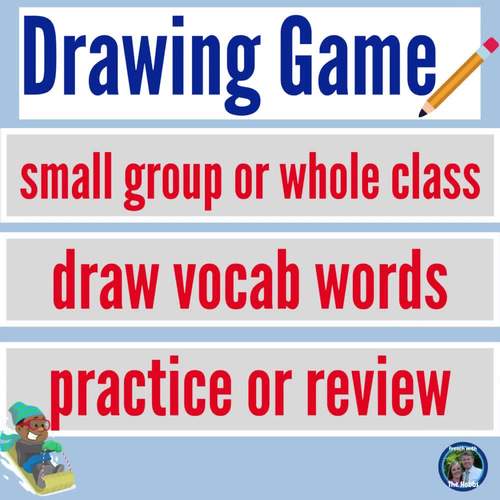 French Winter Vocabulary Interactive Drawing Game l'hiver | TPT