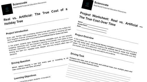 Christmas Financial Literacy Project | The True Cost of a Holiday Tree