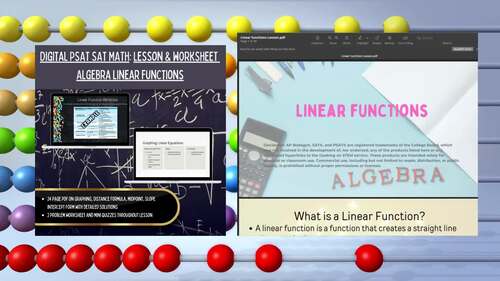 Digital SAT Prep MATH Lesson Worksheet Algebra Linear Functions (DSAT)