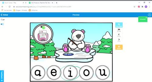 BOOM CARDS de invierno:Sonidos iniciales de las vocales Winter Distance ...