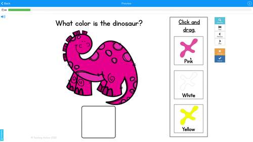 Dinosaur Color Matching | Math Boom Cards by Teaching Autism | TPT