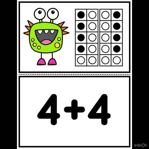 1st Grade Math Center | Halloween Monster Doubles Facts Matching Cards