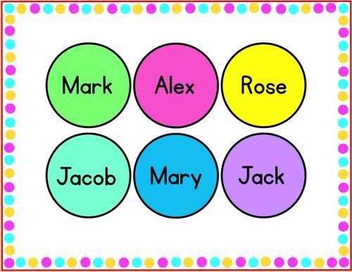 Printable Bright Student Name Tags, Student Name Plates, Name Posters