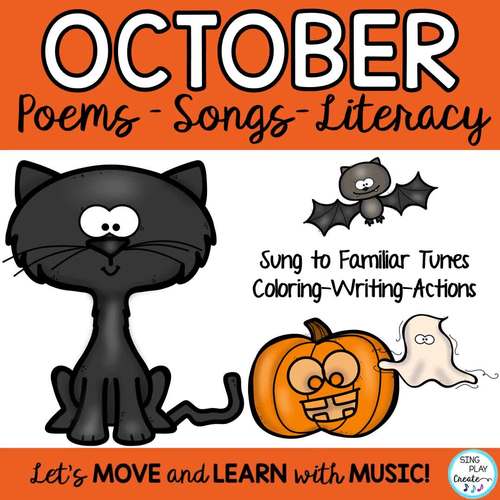 October & Halloween: Poems, Songs of the Month ELA Activities | TPT