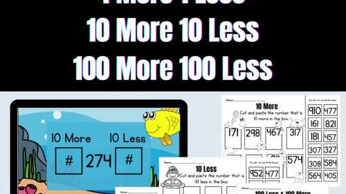 1, 10, 100 More and Less | Mental Math | 3-Digit Numbers | Google Slides