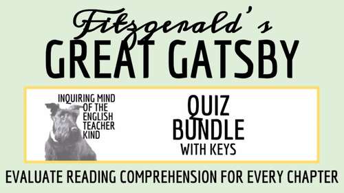 The Great Gatsby Quiz and Answer Key Bundle (Printable) | TPT