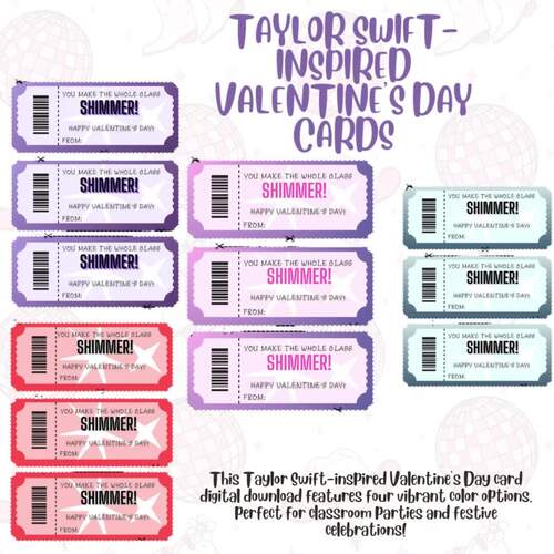 Valentine's Day Taylor Swift-Inspired Digital Download Cards by HomieSchool