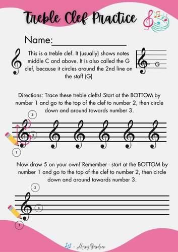 Music Staff and Clef Worksheets / Sub Plans - Print & Go | TPT