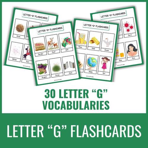 Letter "G" Vocabulary Flashcards | Interactive Alphabet Cards For Early ...