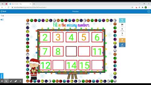 Missing Numbers Within 100 Christmas Math Boom Cards Distance Learning
