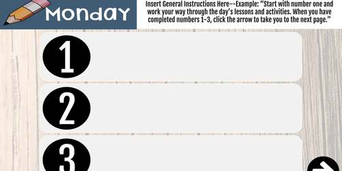 Virtual Learning Weekly Instructions Template--Editable | TPT