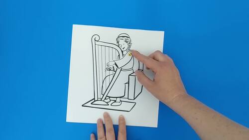 David Playing the Harp - Bible Craft by 10 Minutes of Quality Time
