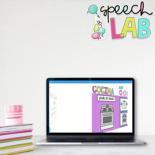 Boom Cards Kitchen Vocabulary in Spanish - Vocabulario Cocina by Speech LAB