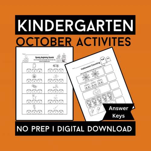 Halloween Activities| Pre K-Kindergarten| Sounds| Math | No Prep
