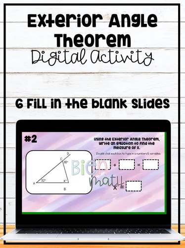 Exterior Angle Theorem Guided Notes & Digital Activity by Evaluate with ...