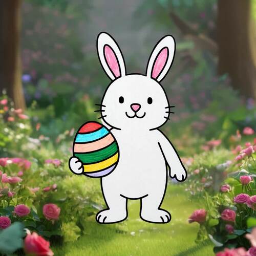 Easter Bunny Rabbit Egg Template Easter Craft Spring Bulletin Board ...