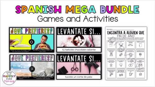 Spanish Activities and Games Mega Bundle | Speaking Activities | Editable