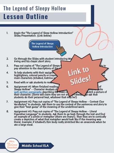 The Legend of Sleepy Hollow - Scary Story Bundle - Halloween Activities ELA