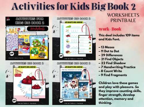 Let's Be Thankful Activities for Kids Big Book V°2 by English For Kids ABC