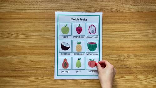 Fruits Sorting Busy Book Printable, Fruits and Vegetables Toddler Busy Book