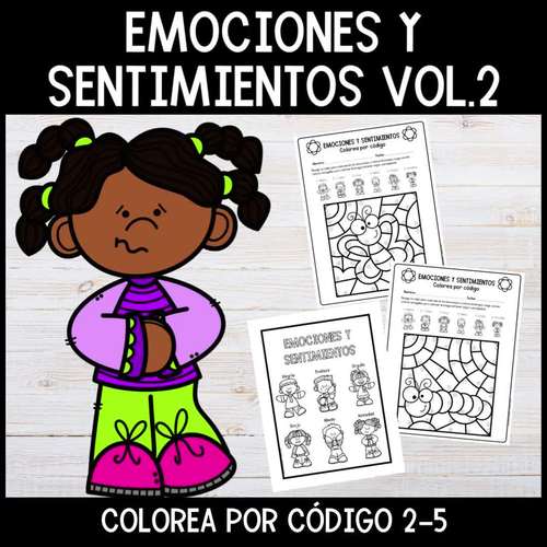 COLOREA POR CÓDIGO. EMOCIONES Y SENTIMIENTOS 2-5. EN ESPAÑOL. | TpT