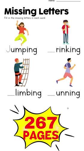 Fill in The Missing Letter Worksheets Vocabulary Activity | End of ...