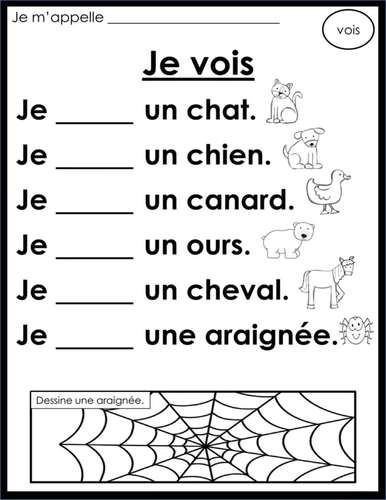 Les phrases fréquentes - Predictable Sight Word Poems - Primary French ...