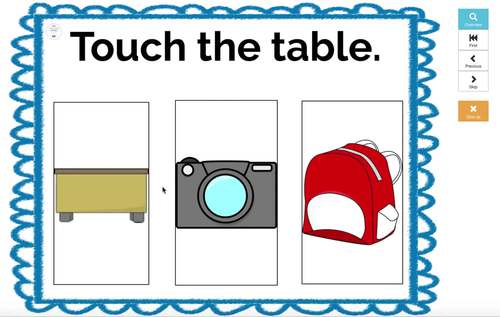 Receptive Language- Common Objects and Verbs by Dos Languages Therapy