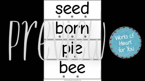 BLENDING STRIPS and SEGMENTING CARDS (CDC words) Compatible with Jolly ...