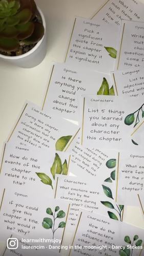 Chapter Task Cards for Any Novel Study - High School ELA Reading Activities