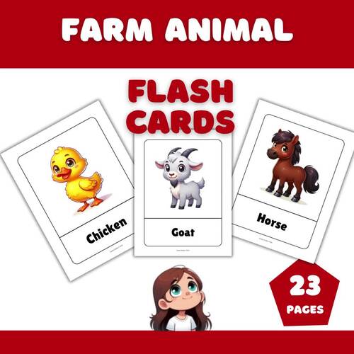 Farm Animal Flashcards | 3 Sizes | Word & Animal Recognition ...