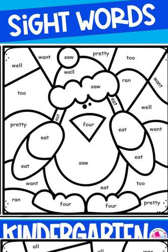 winter sight word coloring pages free