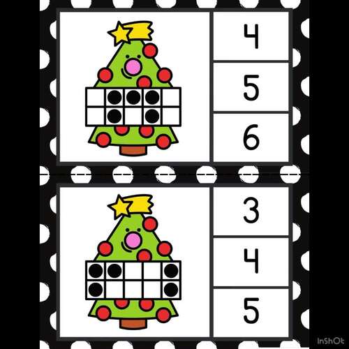 Holiday Themed Counting to 10 — Count & Clip Math Center Activity Cards