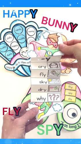 -Y as Long E & I Phonics Craft Bundle Ending Y as a Vowel worksheets ...