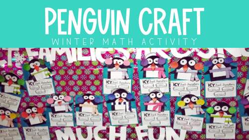 Winter Penguin Math Craft | Fact Family Bulletin Board & Hallway Display