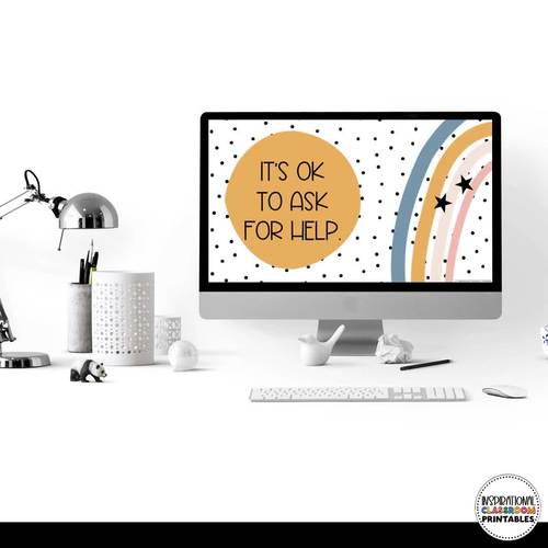 Boho Rainbow Affirmation Slides by Inspirational Classroom Printables