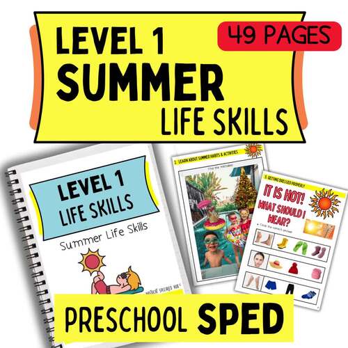 Summer Foundational Life Skills Autism Workbook Kindergarten Special ...