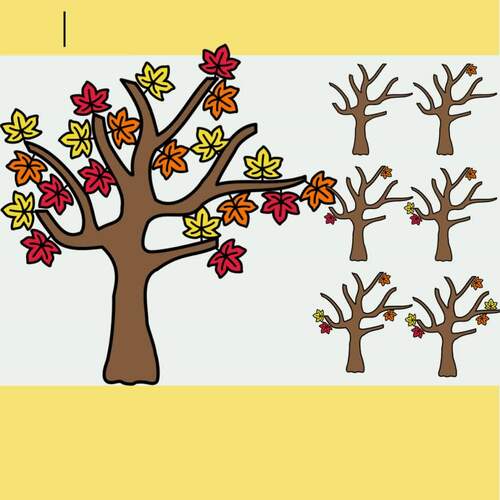 Fall Leaves and Trees (Counting Falling Leaves) - Clipart by Lesson Launch
