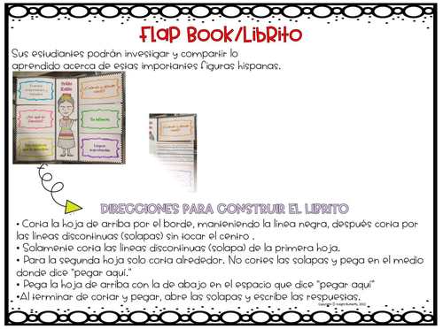 Hispanic Heritage Month Flap Book Spanish Mes de la Hispanidad Herencia ...