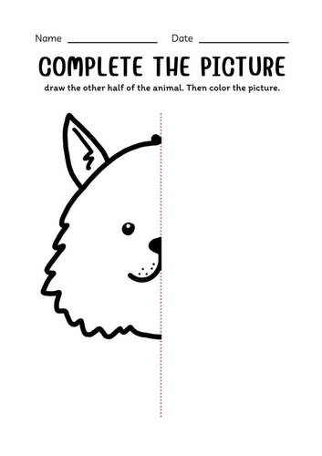 Line Symmetry Activities Doodle Challenges Math COMPLETE THE PICTURE by ...