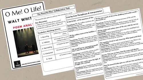 Walt Whitman's "O Me! O Life!" – Poem Activities, Analysis, and Questions