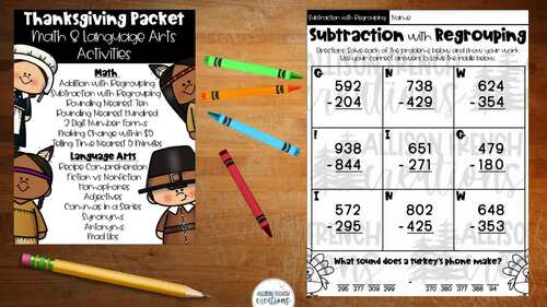 Thanksgiving Activities 3rd Grade Worksheets Reading Grammar and Math ...