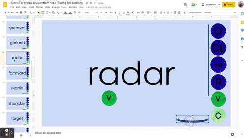 Phonics Syllable Division Bossy R Controlled Vowel ar Google Slides ...