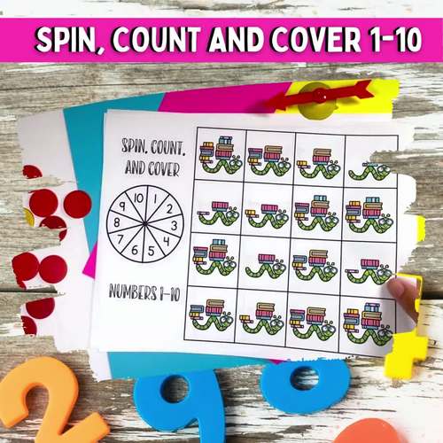 One to One Correspondence Counting Numbers 1 - 10, Spin, Count, and Cover
