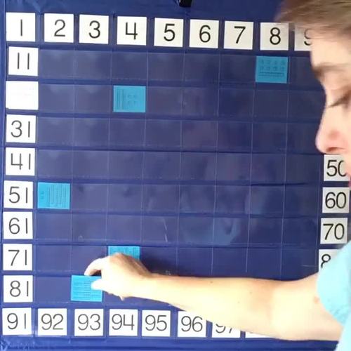 Winter Snow 100s Chart Mystery Picture for Pocket Charts Place Value ...