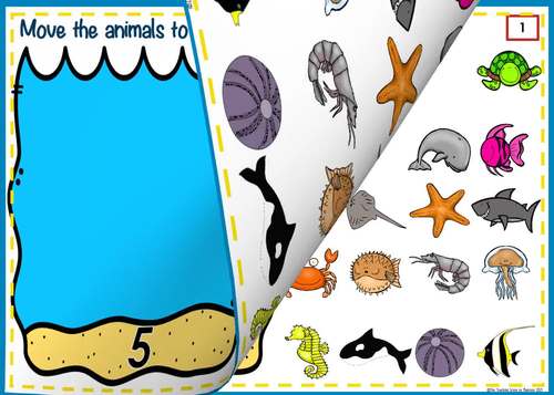 Ocean Counting How Many Animals Google Slides Numerals and Number Words