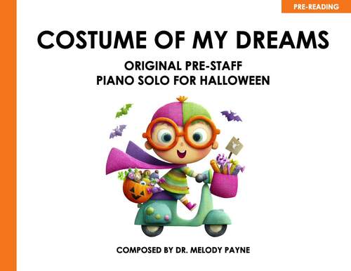 Costume of My Dreams Pre-Staff Halloween Piano Sheet Music Solo for ...