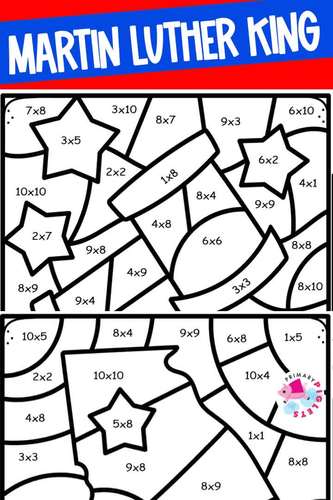 MLK | Martin Luther King Jr Multiplication Color by Number Code Winter ...